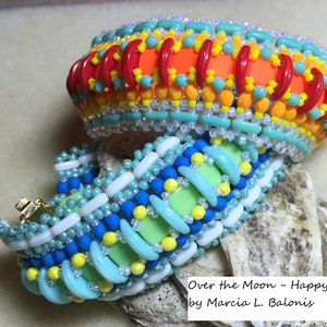PATTERN Tutorial Over the Moon Bracelet Seed Beads Fire Polish ...