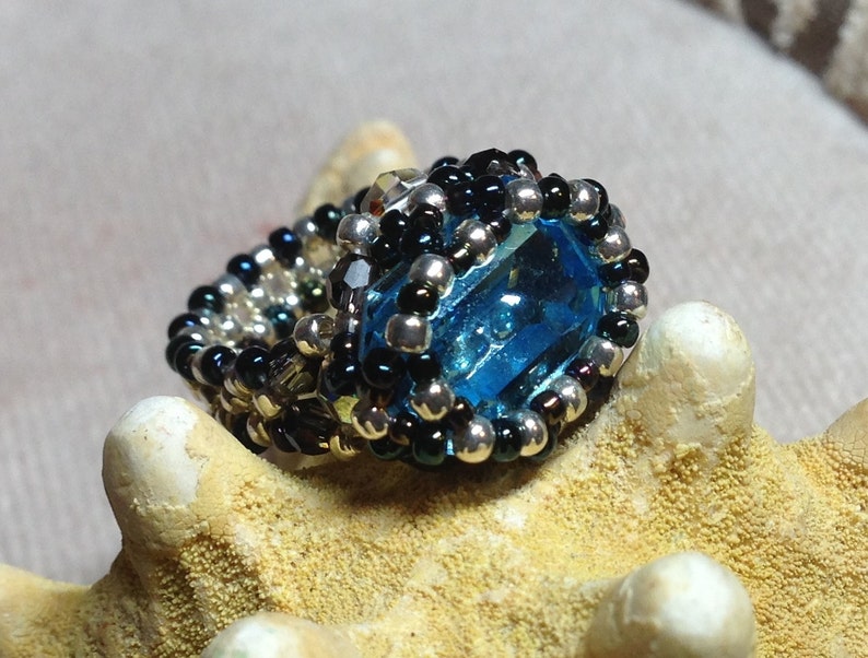 PATTERN Tutorial Bead Weaving Ring With Swarovski Crystal - Etsy