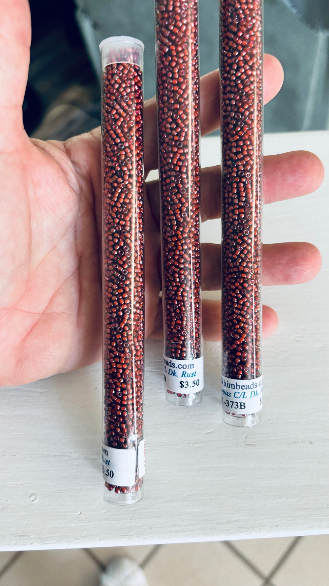 Seed Bead Tubes 11/0 Japanese Topaz Color Lined Dark Rust 373B - Etsy