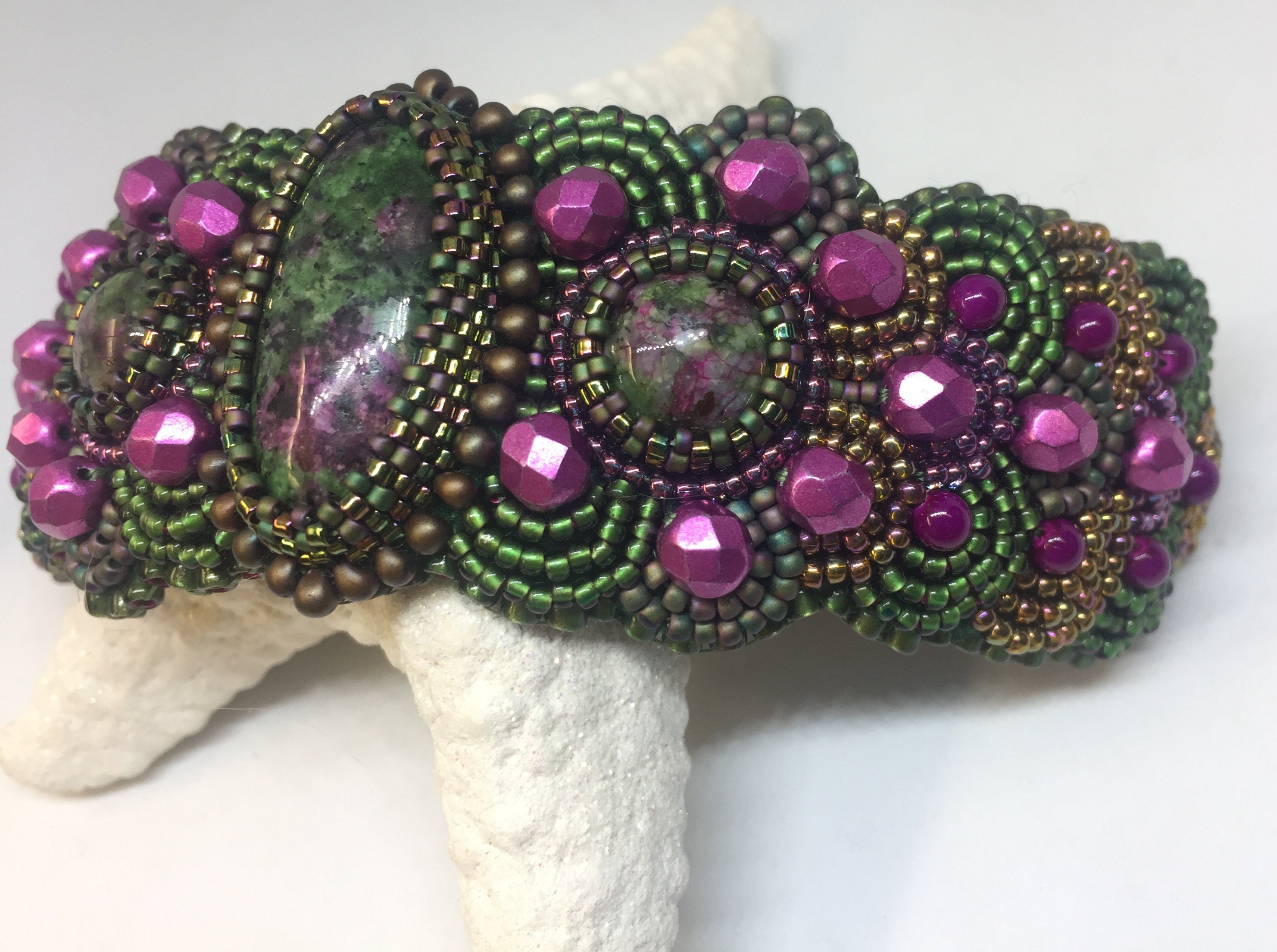 Pattern Tutorial Suburban Girl Bead Embroidery Cuff Bracelet - Etsy
