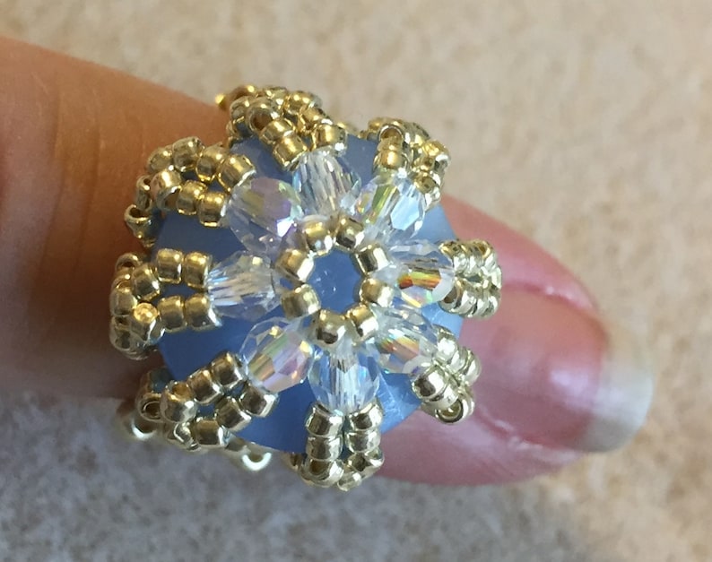 PATTERN Tutorial Bead Weaving Ring With 12mm Rivoli Right - Etsy