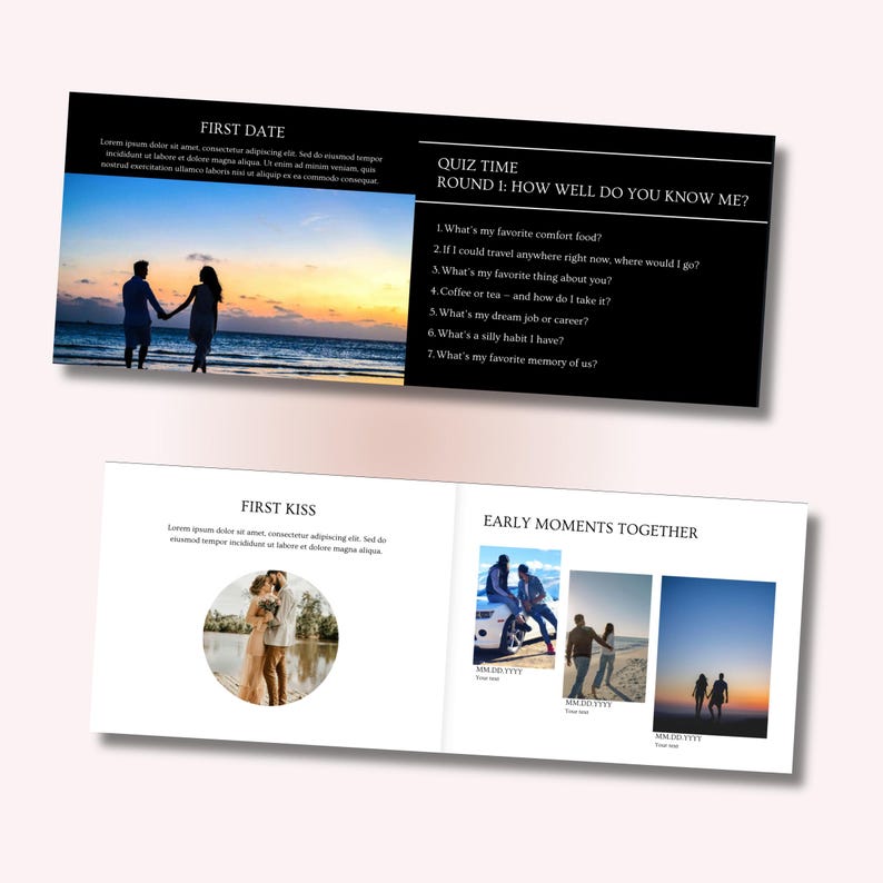 Minimalist Anniversary Love Book Template | Editable Canva Couple Photo ...