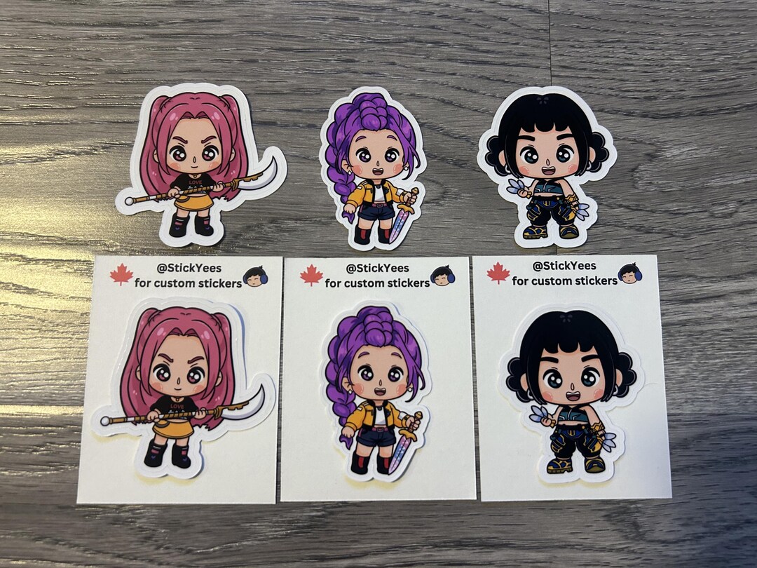 Huntrix Individual Stickers; K-pop Demon Hunters; Rumi, Zoey, Mira - Etsy