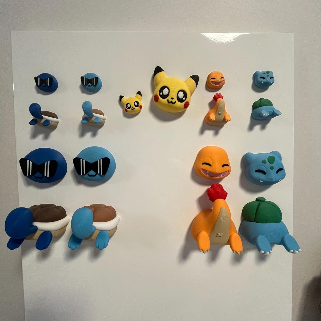 3D Printed Starter Pokemon Magnets - Etsy