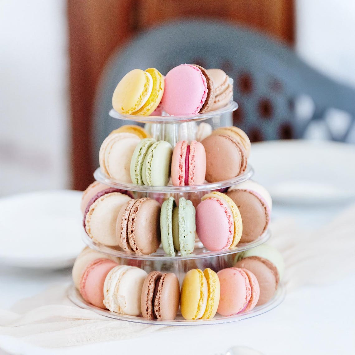 4-tier Macaron Tower Stand – Clear Plastic Display for French Macarons ...