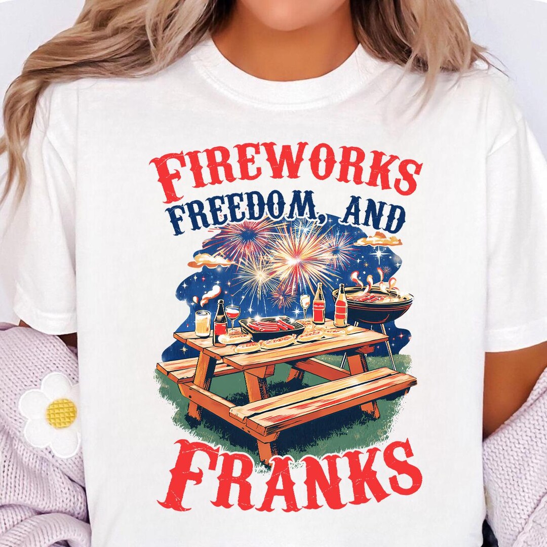 Fireworks Freedom and Franks PNG 4th of July Sublimation Design Digital ...