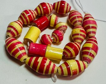 Paper Beads Handmade Hand Painted Jewelry Supplies From Watercolor ...