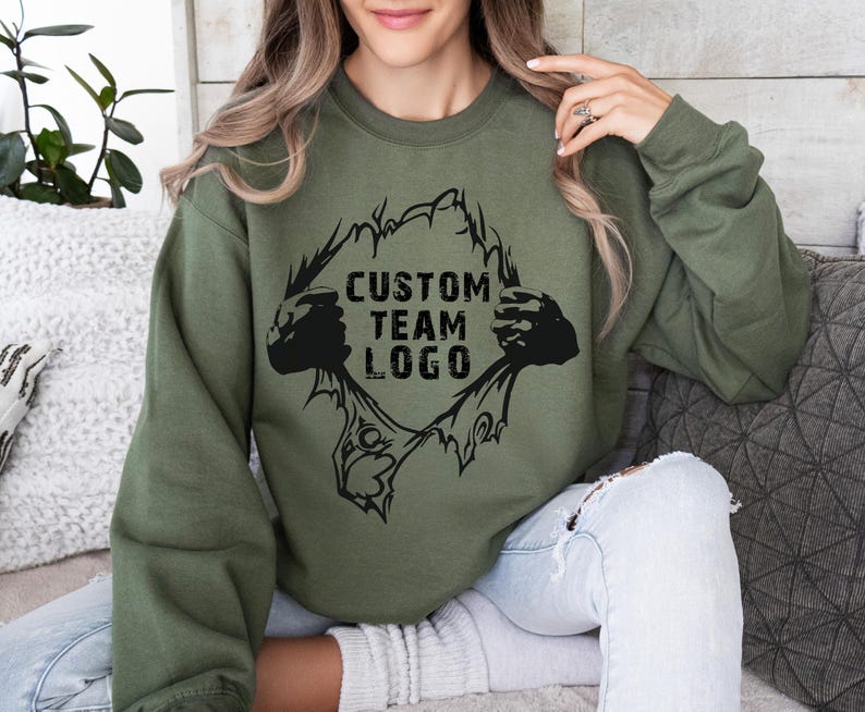 Custom Team Logo Ripped Shirt, Personalized Sports Apparel - Etsy