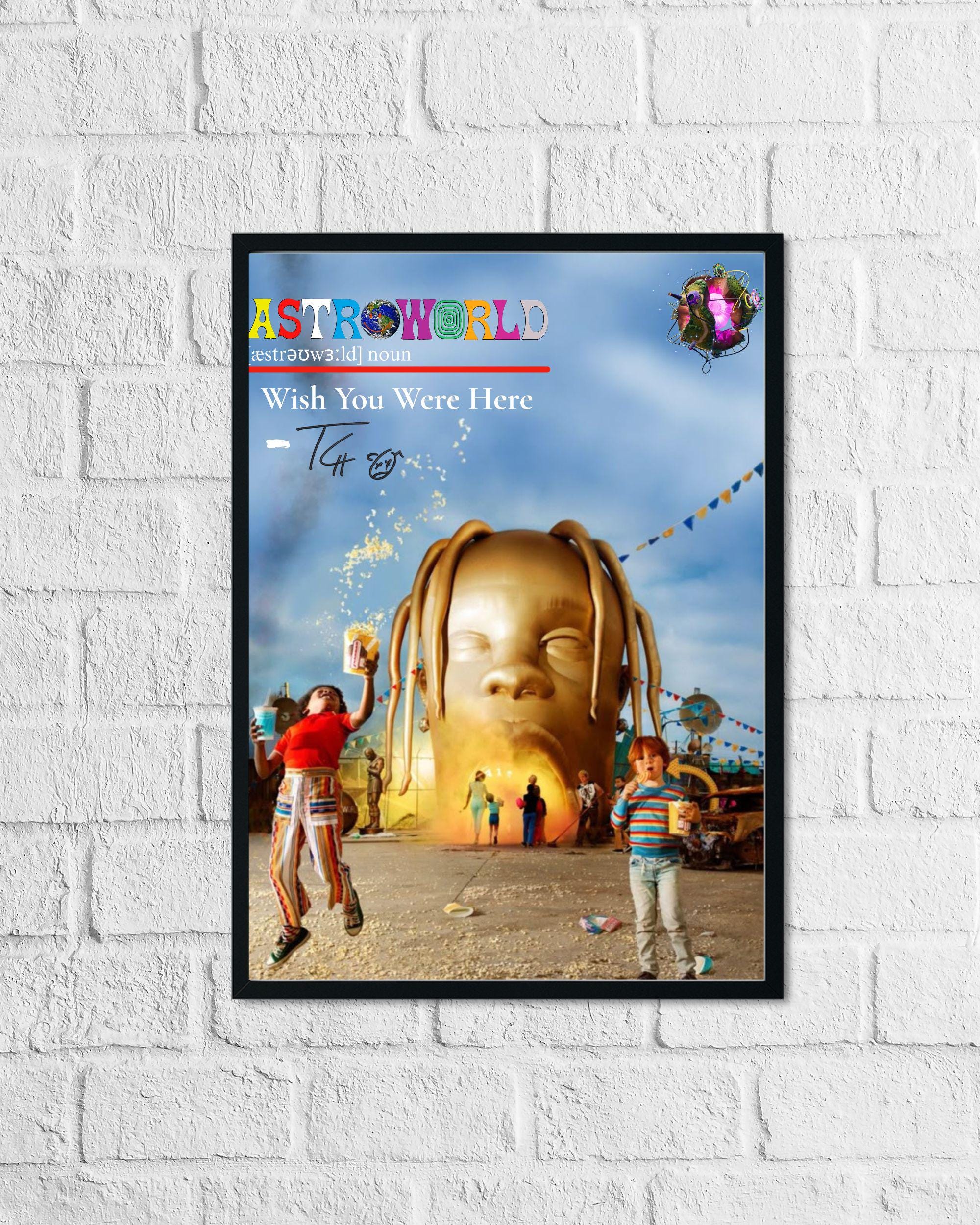 Astroworld Poster | Travis Scott Wish You Were Here Wall Art | *SIGNED ...