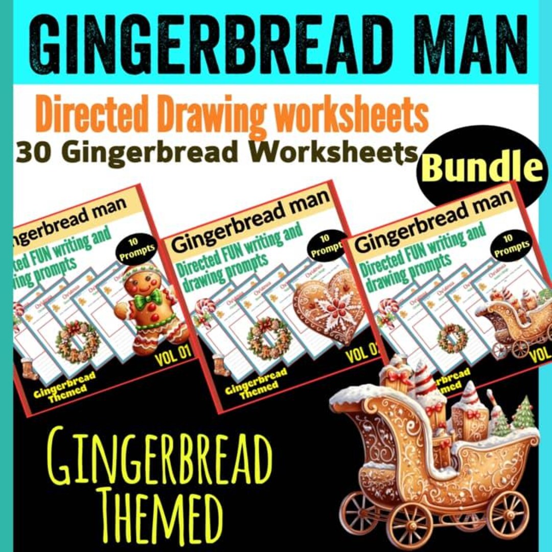 Gingerbread Man Activities, Christmas Directed Drawing - Etsy