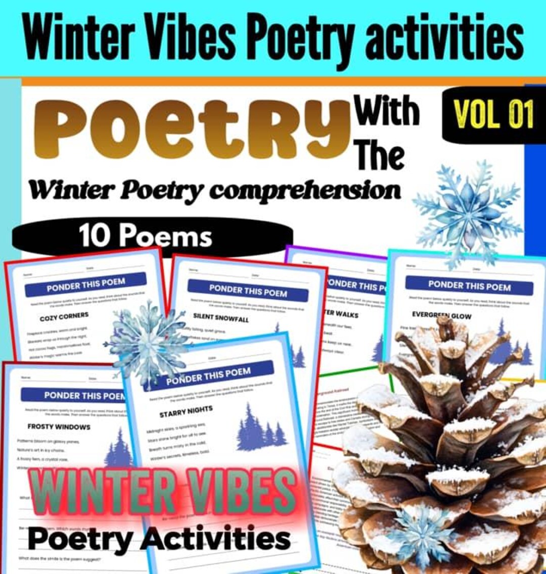 Winter Christmas December Poetry, Reading Comprehension, Winter Poem of ...