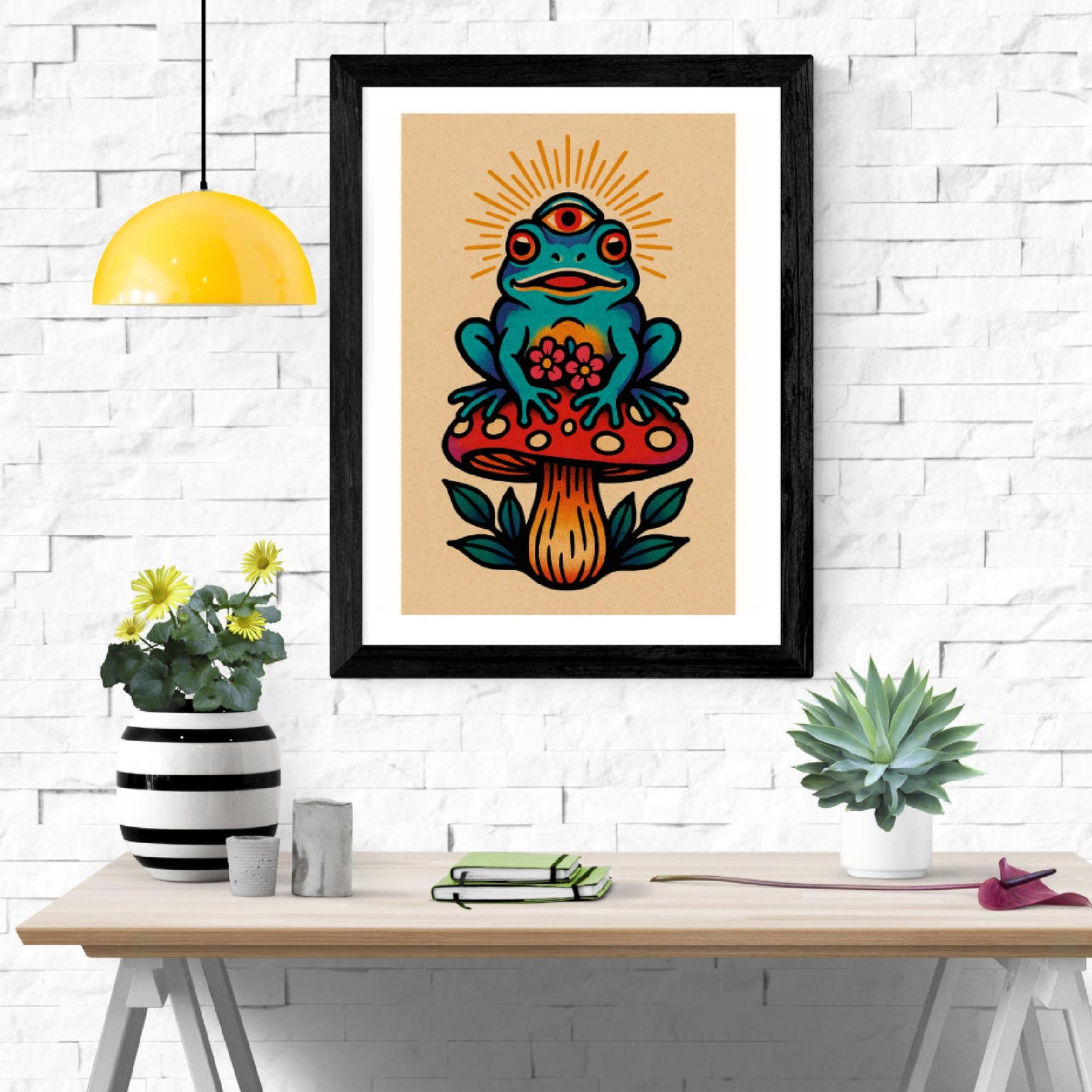 Psychedelic Frog Tattoo Flash Pack – 10 Amphibian Designs | PNG + JPG ...