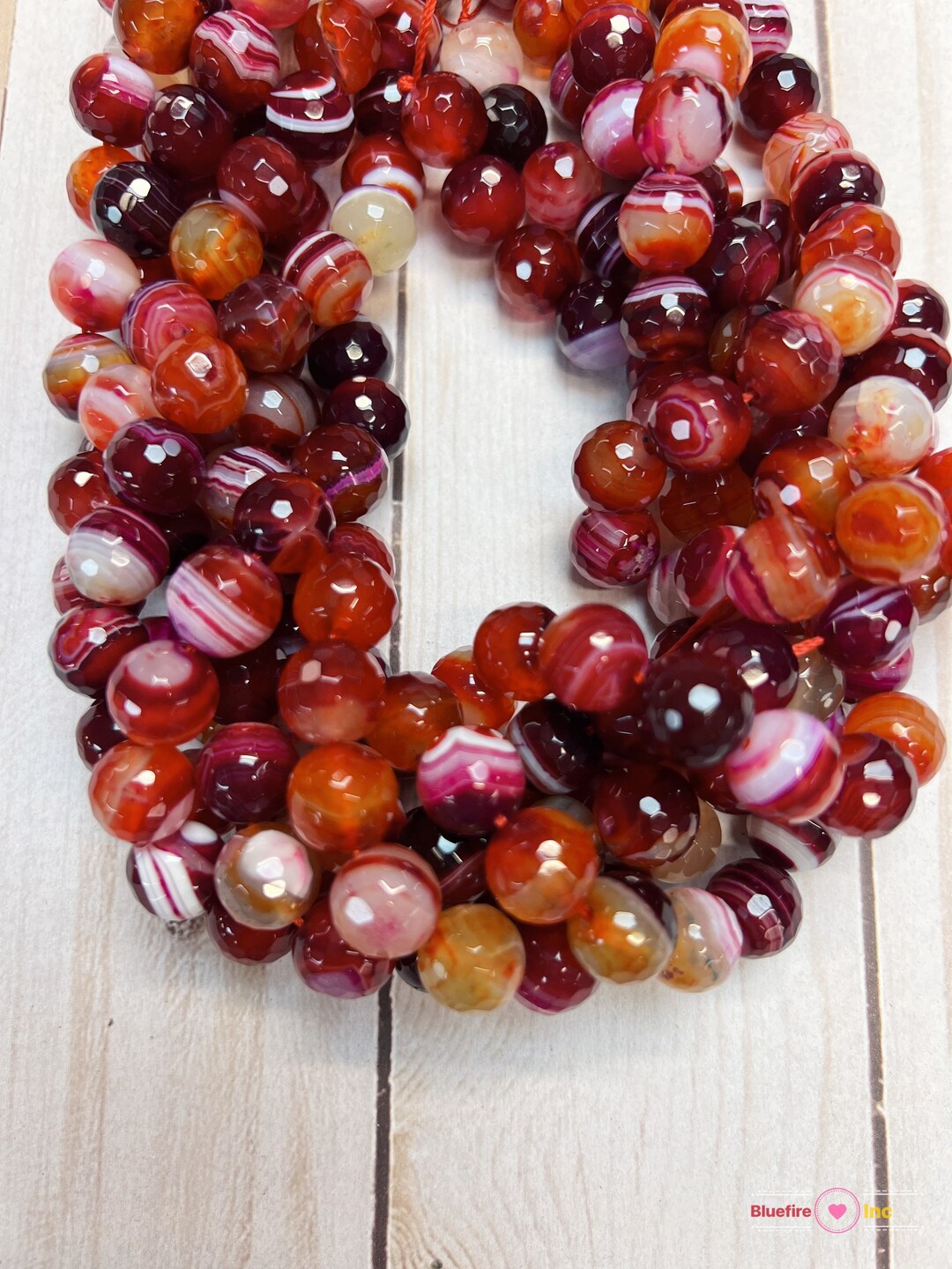 Full Strand 12mm Round Faceted Multi Color Agate Beads - Etsy