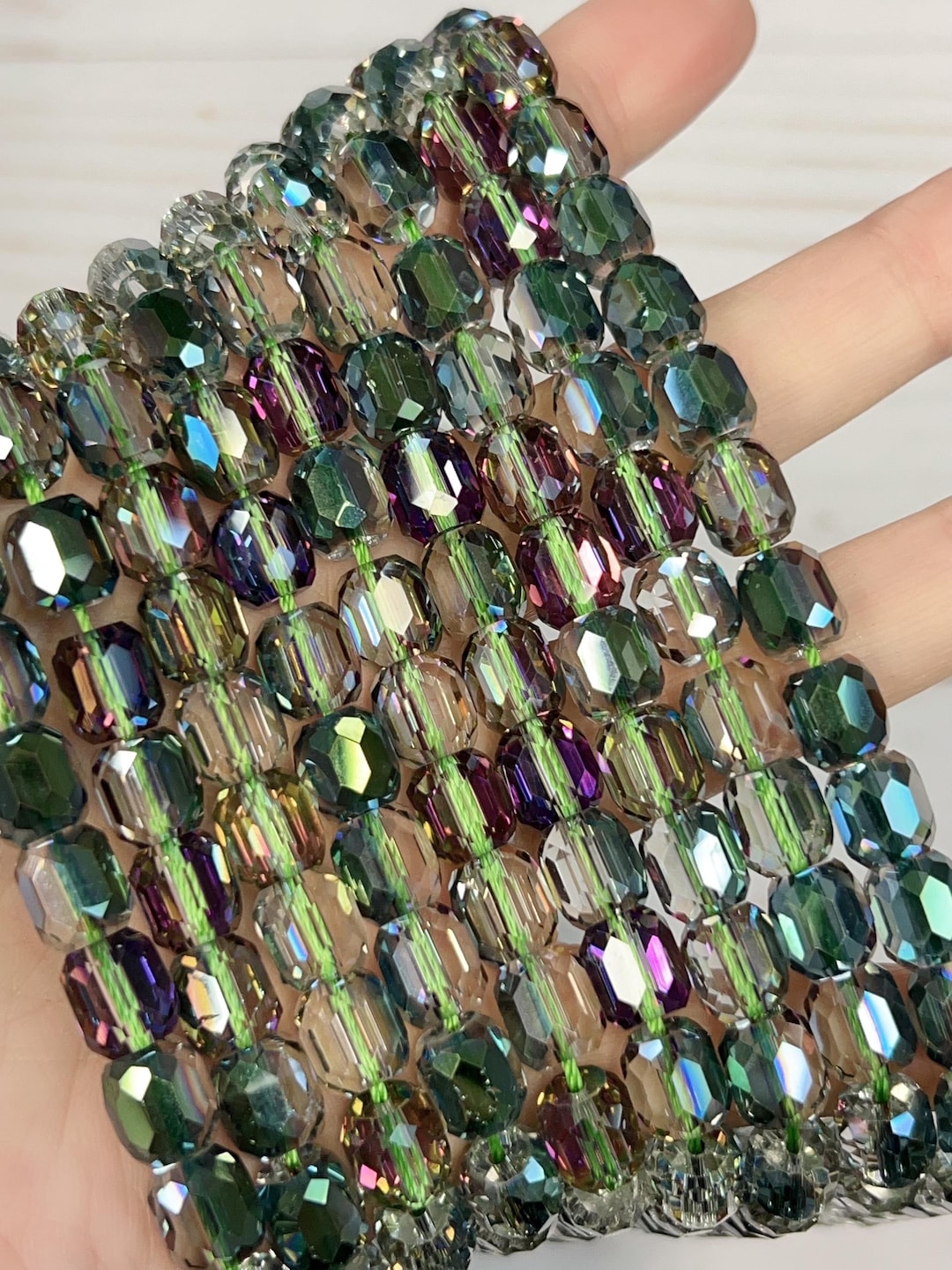 Shiny Chinese Mystic Color Crystal Beads, Faceted Barrel Shape 8x9mm - Etsy