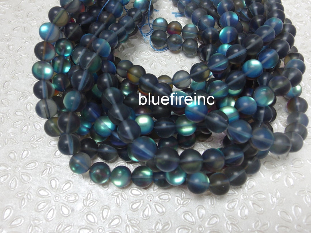 10mm Synthetic Moonstone Beads, Round Matte, Dark Grey AB Color - Etsy