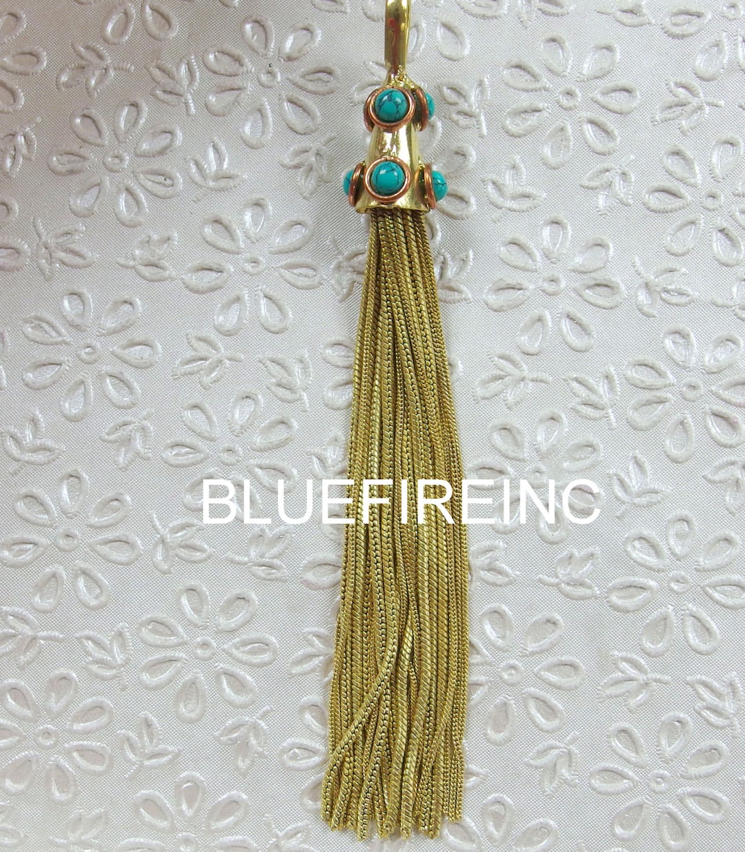 Bronze Tassel With Blue Turqouise Stone Beads - Etsy