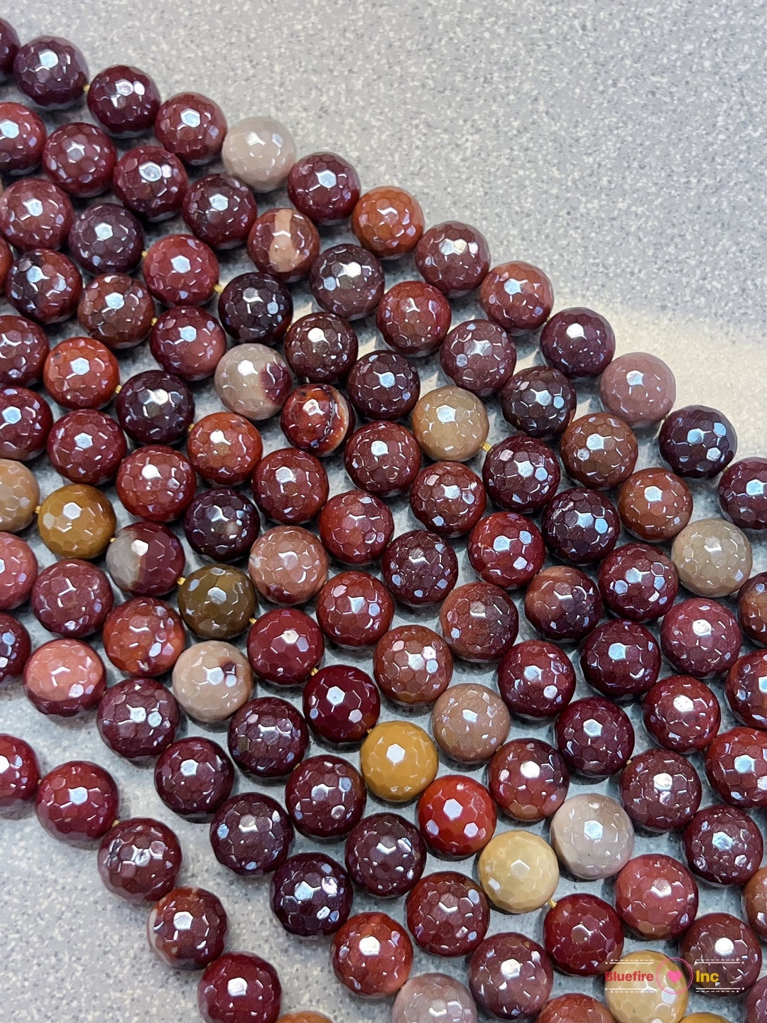 Mystic Electroplated Natural Mookaite Beads, Faceted Round, 12mm - Etsy