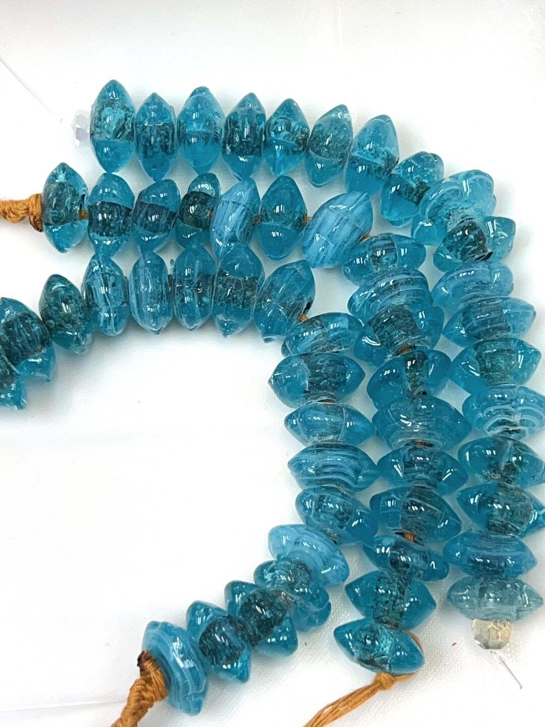Blue Color Fused Recycled Glass Beads - African Glass Beads - Jewelry ...