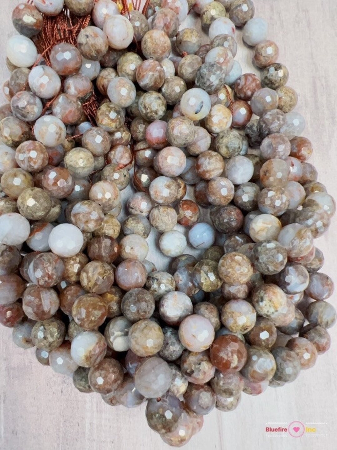 Natural Color Thunder Egg Jasper Faceted Round Beads 8mm,10mm and 12mm ...