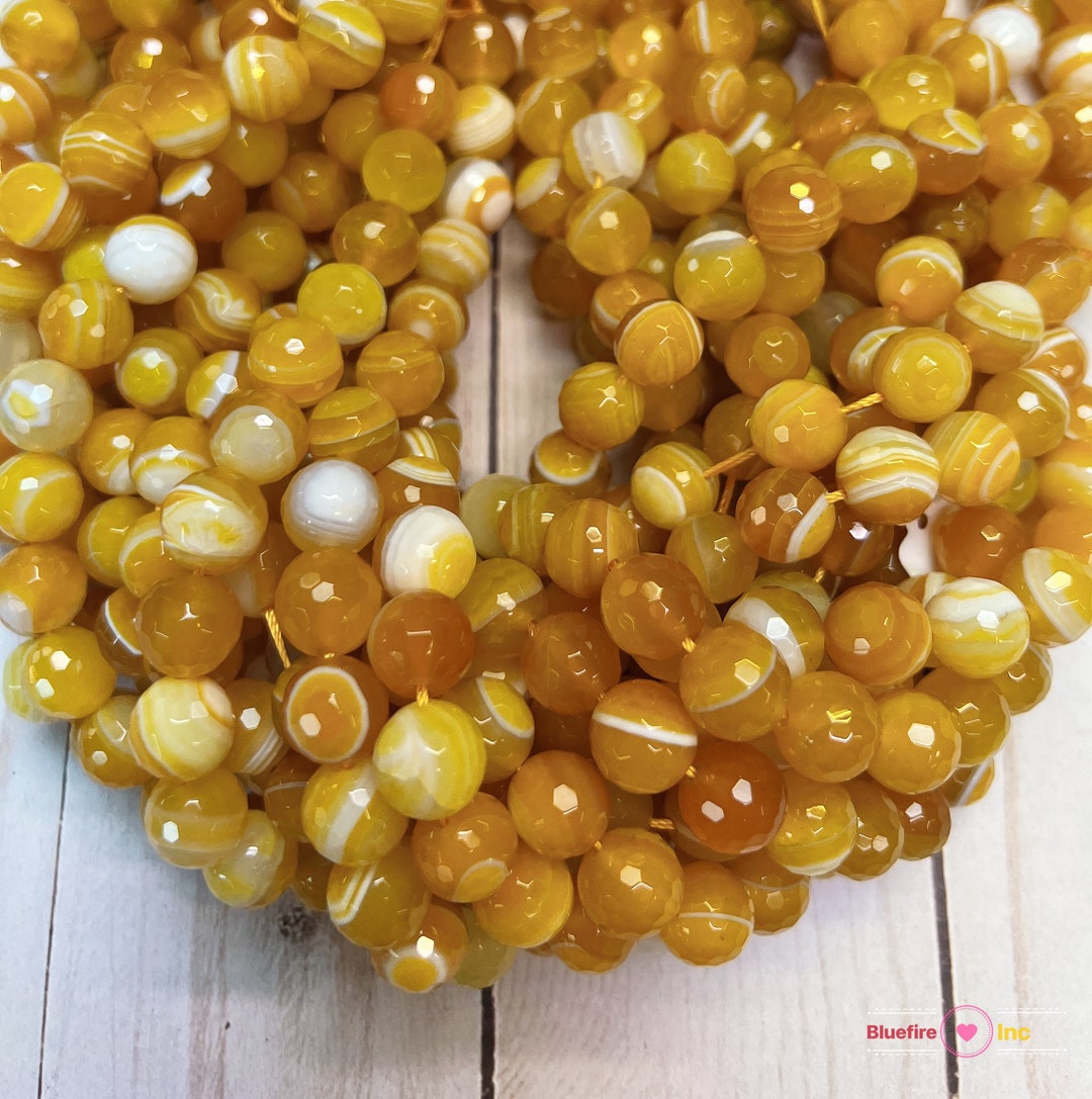 12mm Multi Color Agate Beads, Round Faceted - Etsy