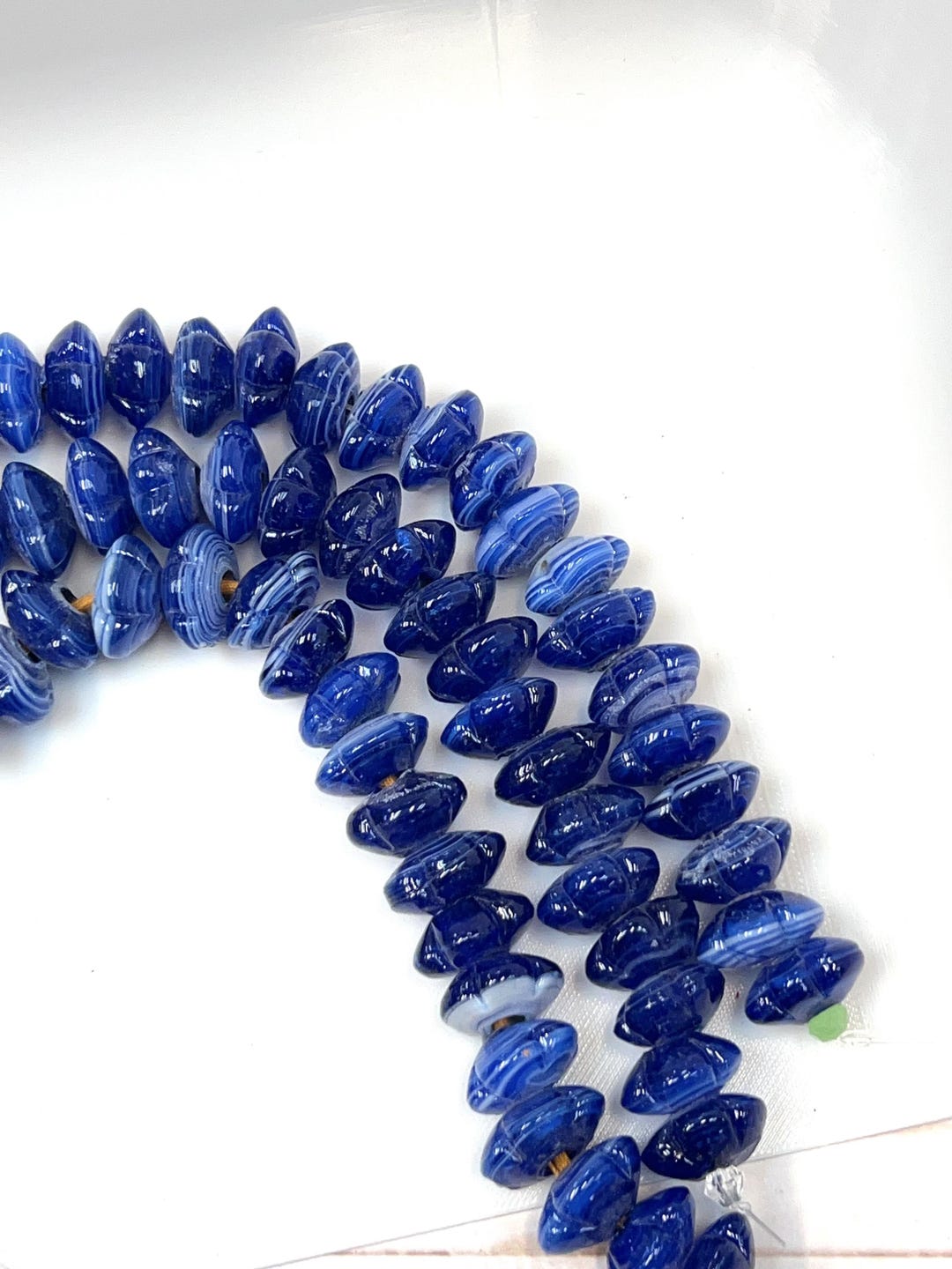 Blue Color Recycled Glass Beads - African Glass Beads for Jewelry ...