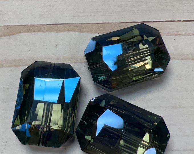 Chinese Crystal Focal Beads| Mystic Coated Faceted Rectangular Center ...