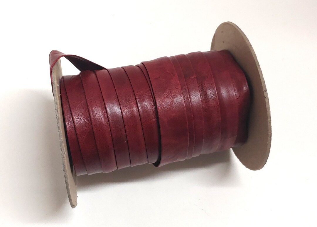1" Wide Open Fold Genuine Leather Binding in Cherry UPL ( 2 YDS ...