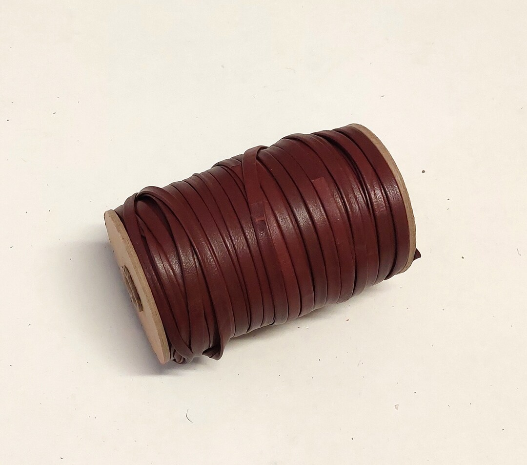 1/4" Wide Lambskin Leather Lacing in Burgundy 0250BLA (5 Yds) Double ...