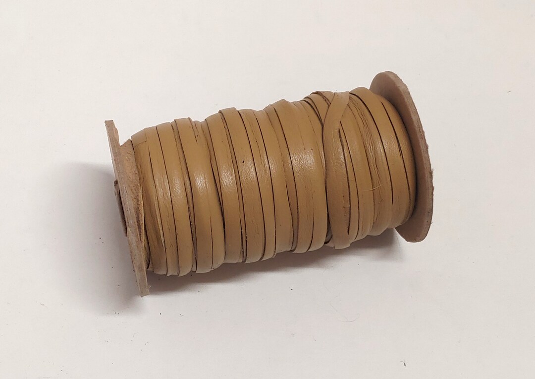 1/4" Flat, Leather Lacing in Camel Kid (10 YDS) 0250NKA Leather Jewelry ...