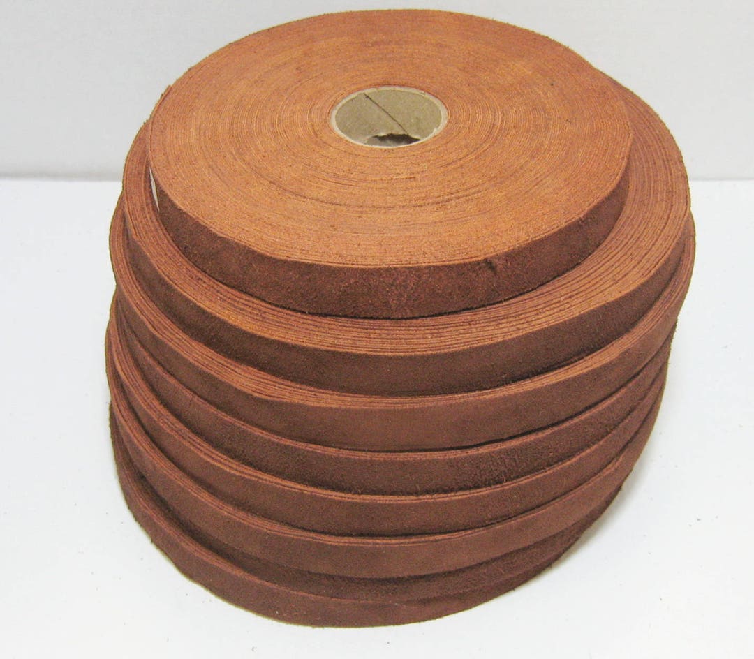 3/4" Flat, Cowhide Split Suede Leather Binding in Rust (5 YDS) 0750ND9 ...