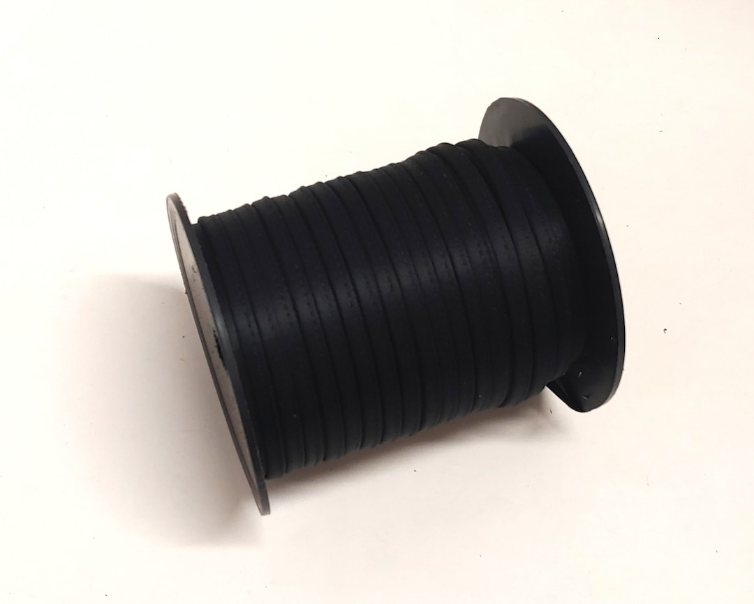 1/4" Quadruple Fold Black Satin Cord Stitched Without Reinforcement (5 ...