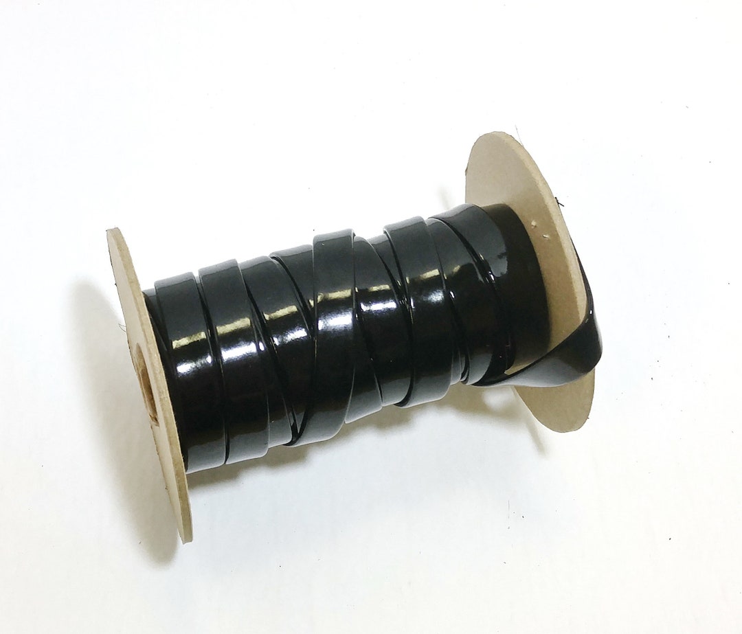 1/2" Polyurethane Leatherette Stripping in Black Patent PU (5 Yds ...