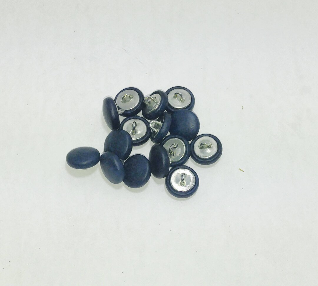 16 X 16L Leather Covered Loop Back Buttons in Navy - Etsy