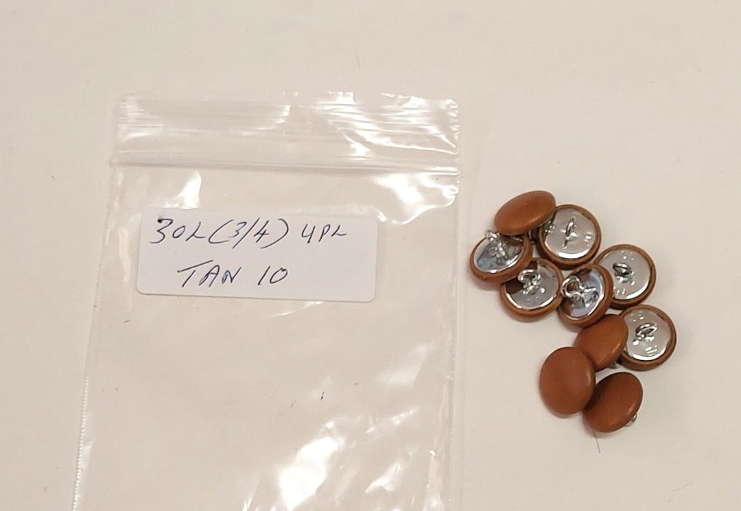 30 Line 3/4" Cowhide Leather Covered, Upholstery Loop Back Buttons in ...