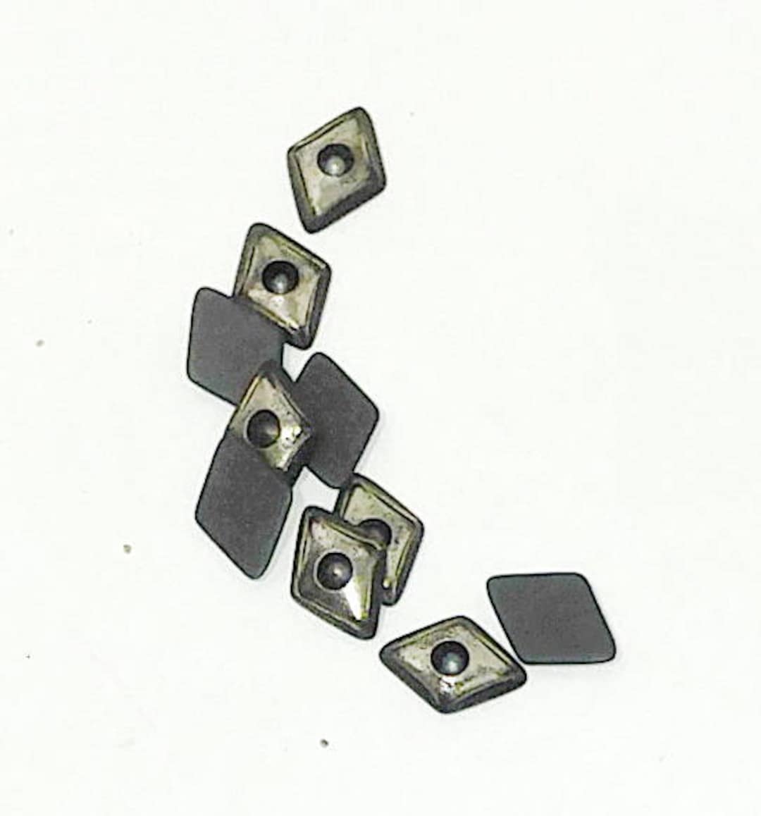 Pack of 10 Diamond Shaped Buttons in Black (10mm) - Scrapbooking ...