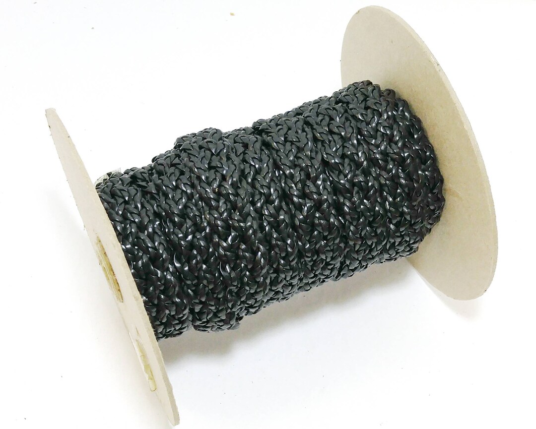 8 Yards of Black Plastic Gimp 3 Strand Braid Braided Again Into 5 ...