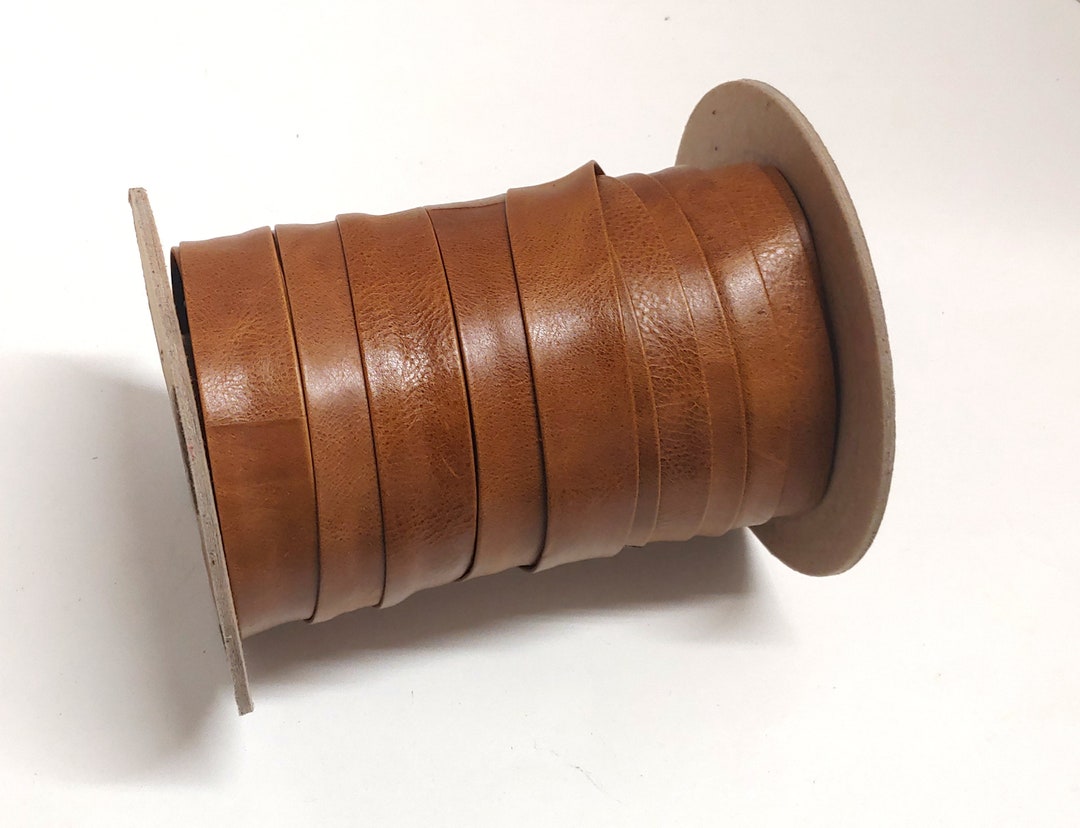 1" Wide Open Fold Genuine Leather Binding in Cognac UPL ( 2 YDS ...