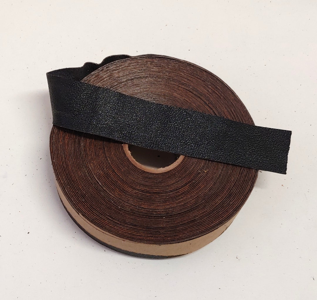 1-1/4" Flat Black Goat Leather Edge Binding 1250NKA (3 YDS) Binding ...