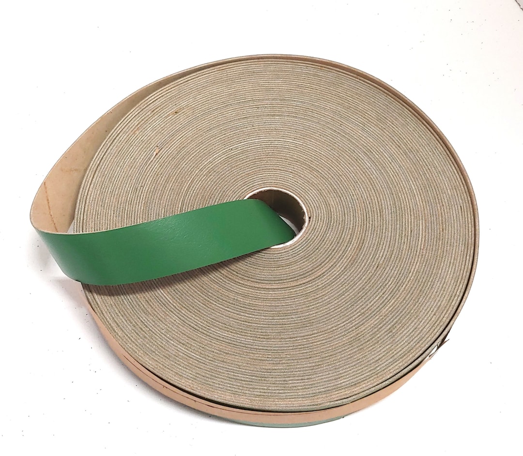 1-1/4" Flat Cowhide Leather Binding in Lime Green Split Cow (3 Yds ...