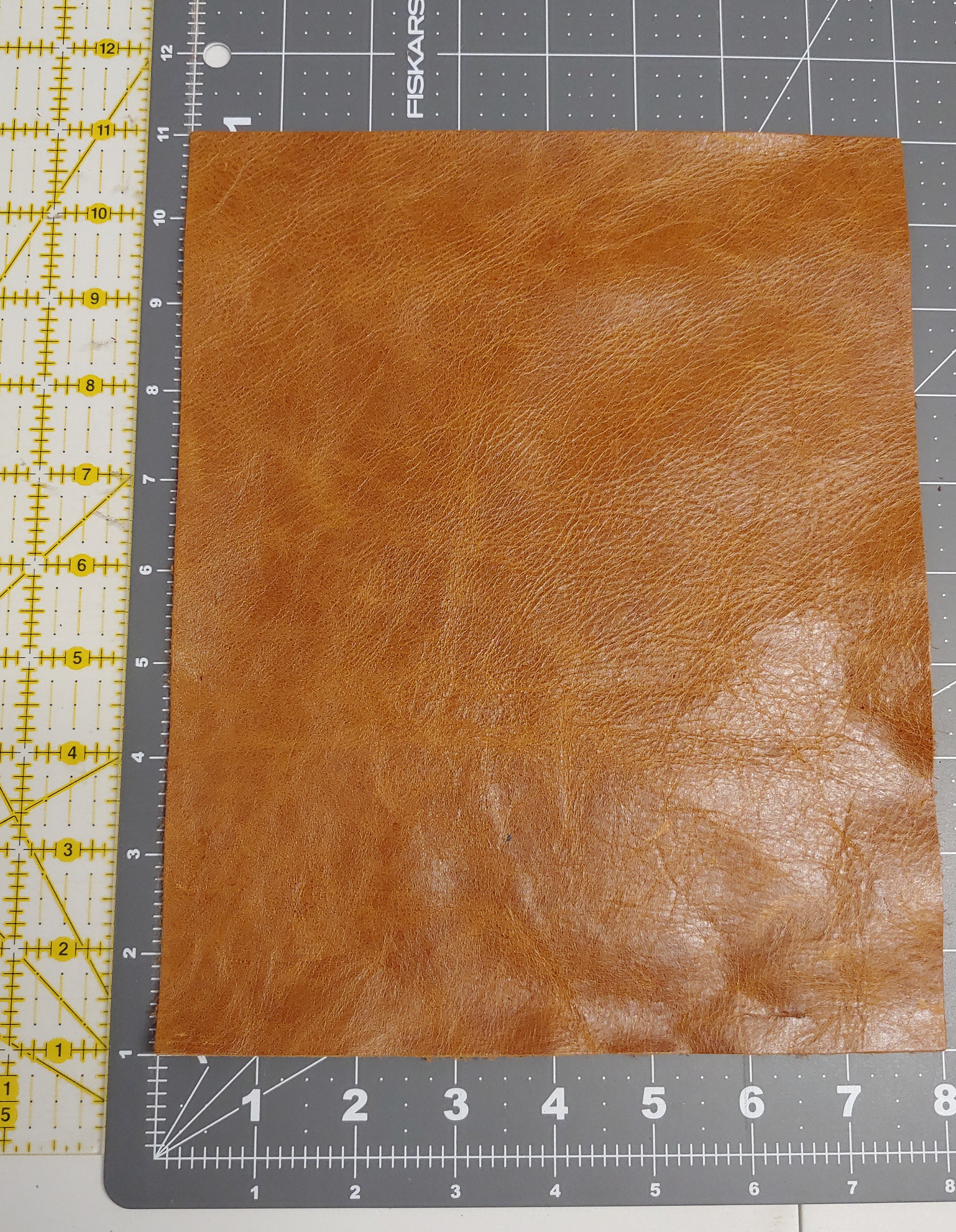Cognac Leather Die Cut Rectangles in Genuine Cowhide Leather - Etsy