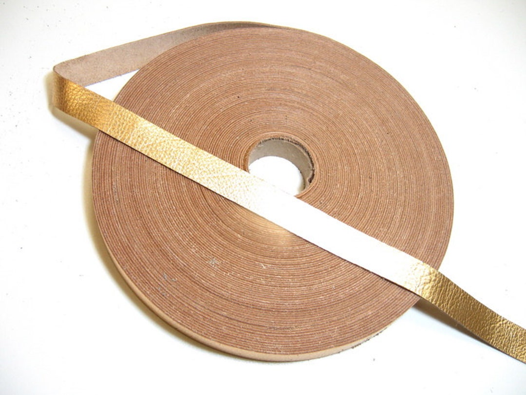 3/4" Flat, Cowhide Leather Binding in Gold Metallic (5 YDS) 0750NCA - Etsy