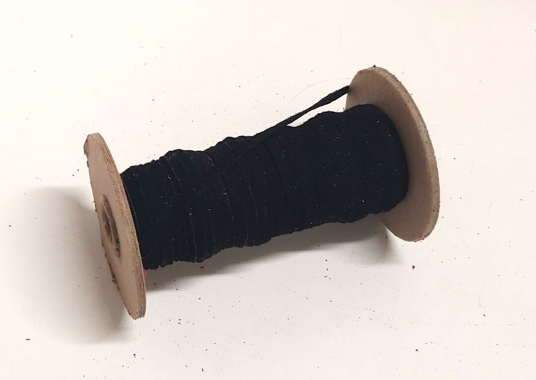 3/16" Flat, Pig Suede Leather Lacing in Black (10 YDS) 0187NP5 DIY ...