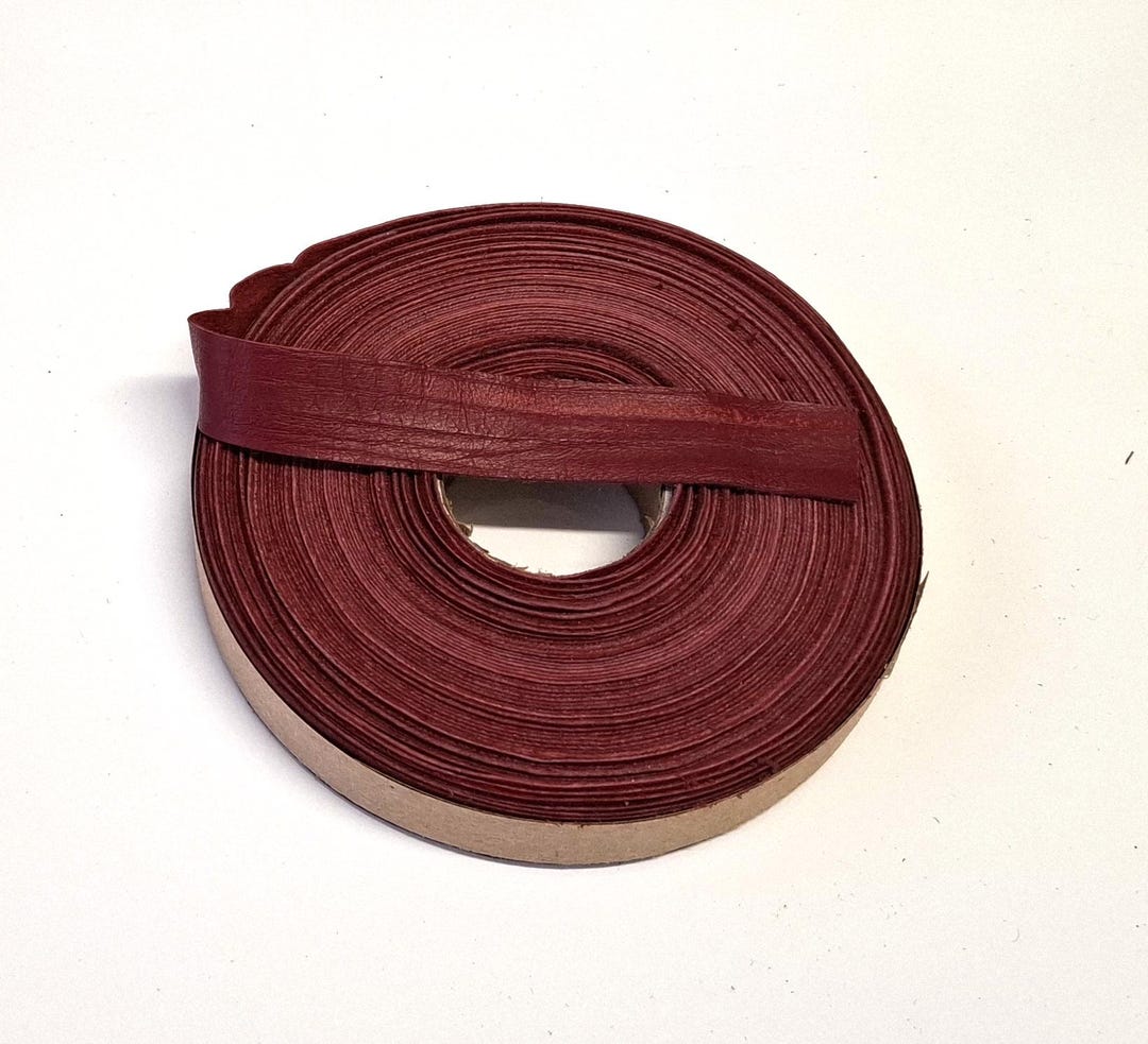 3/4" Flat, Lamb Leather Binding in Pleated Cherry (2 YDS) 0750NLA ...