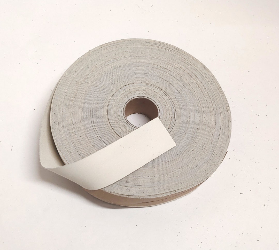 1-1/2" Flat, Cowhide Leather Edge Binding in Bone UPL (2 YDS) 1500FDE ...