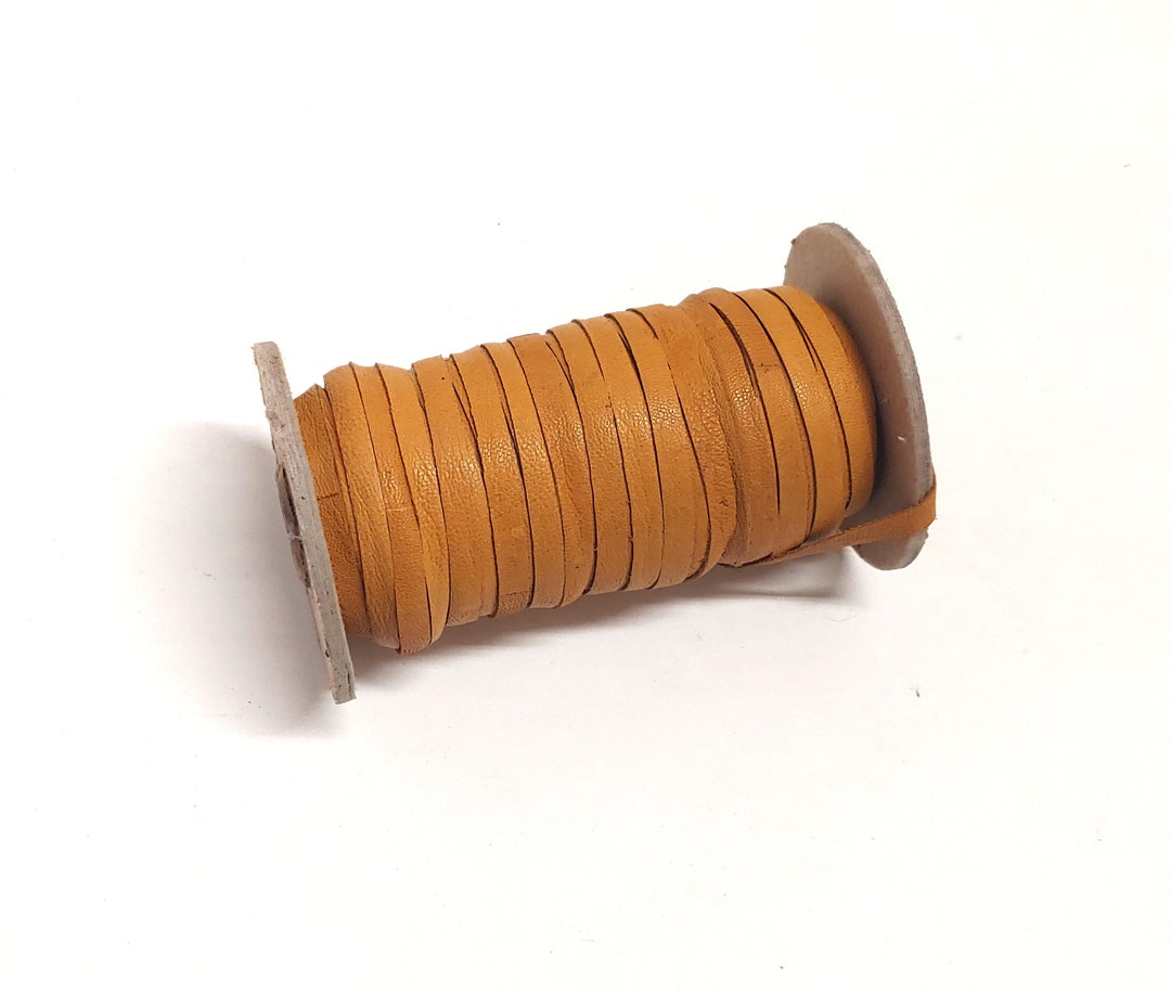 1/4" Flat, Leather Lacing in Dijon Lamb (10 YDS) 0250NLA Leather ...