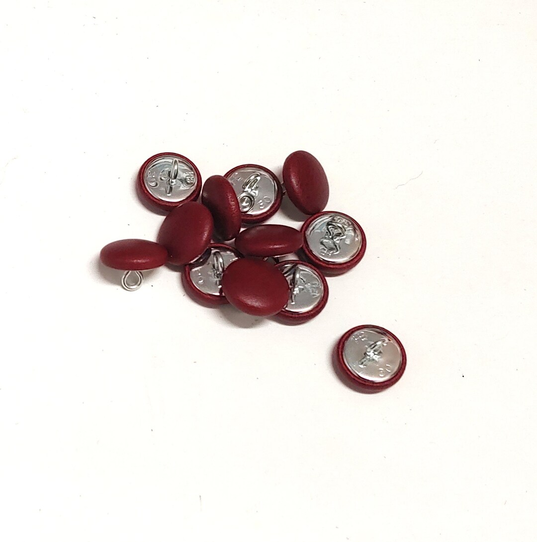 Cherry Red 30 Line, Cowhide Covered, Upholstery Loop Back Buttons (12 ...