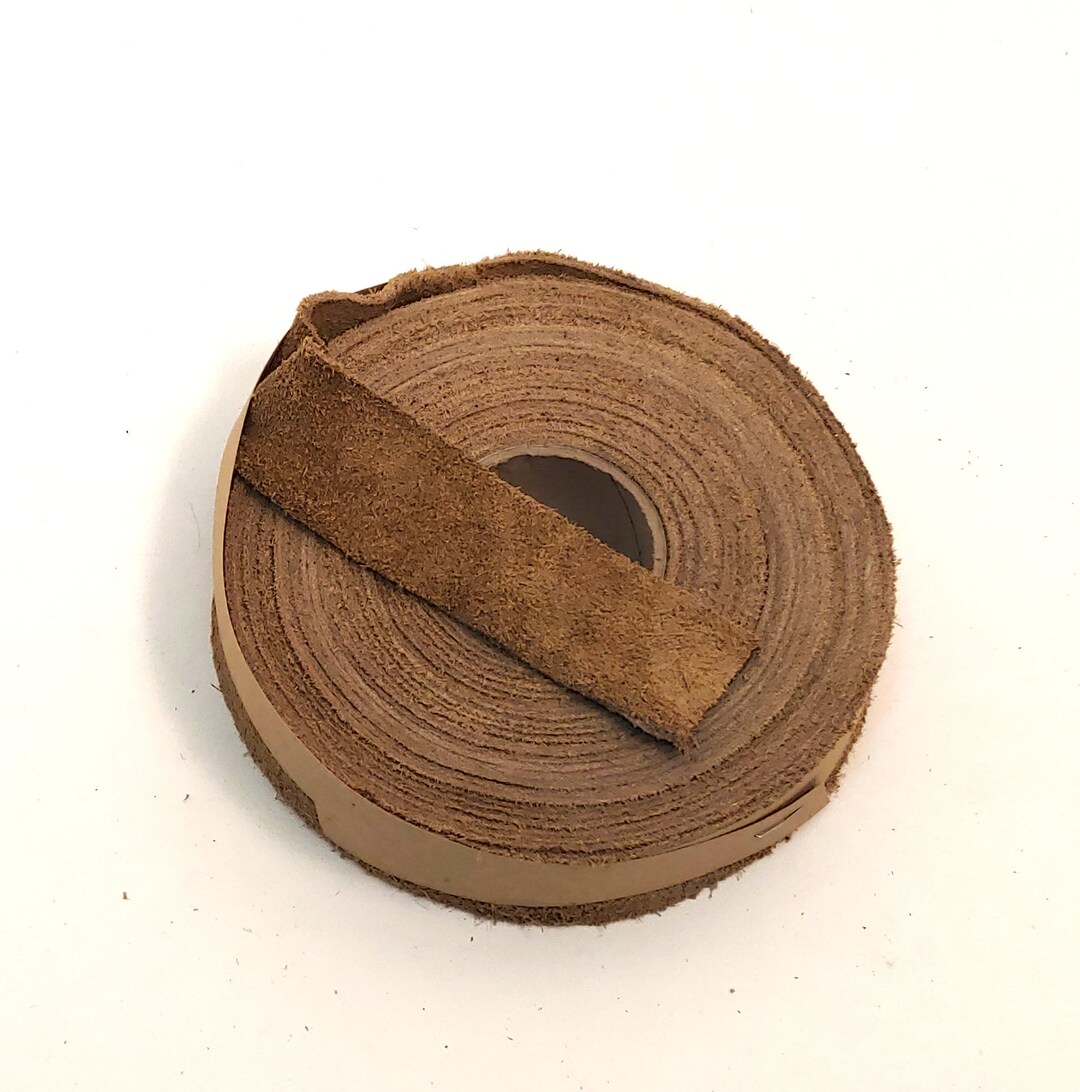 1" Flat Leather Binding in Nut Brown Calf Suede (5 Yds) 1000ND5 Trim ...