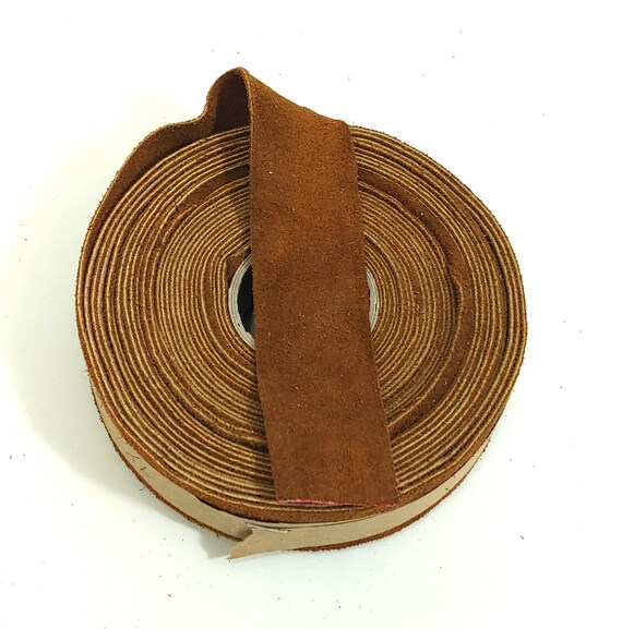 1-1/4 Flat Cowhide Leather Binding in Tobacco Cow Split | Etsy