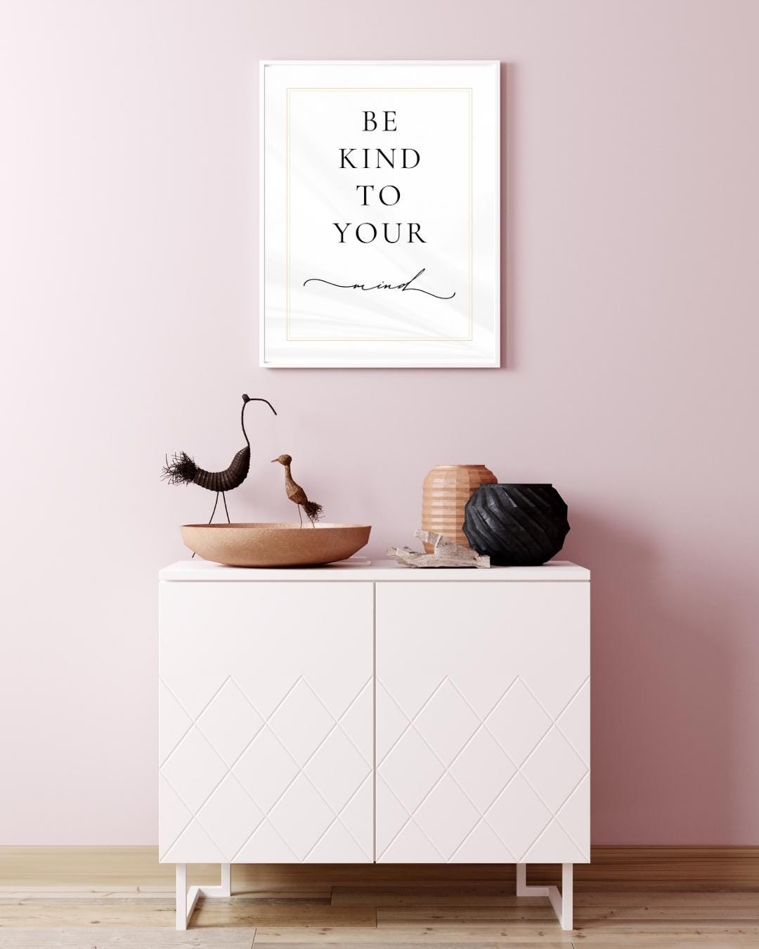 Minimalist Poster Be Kind to Your Mind - Mindfulness Quote as a Wall ...