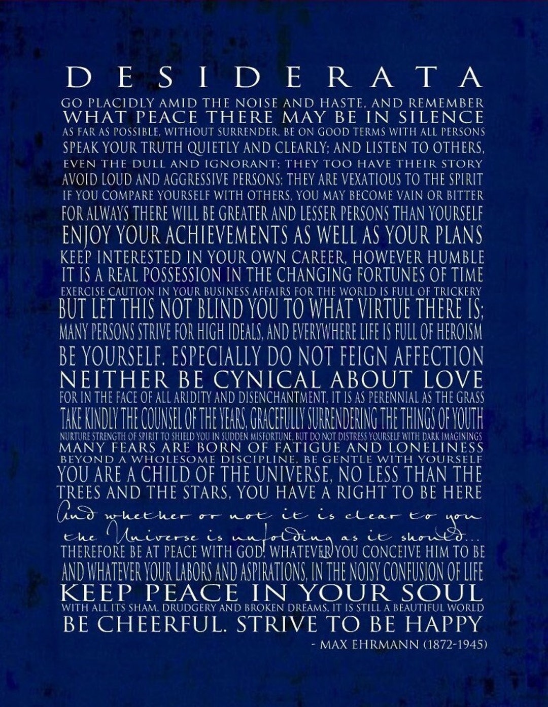 DESIDERATA Print Alone Ready to Frame You Are a Child of - Etsy